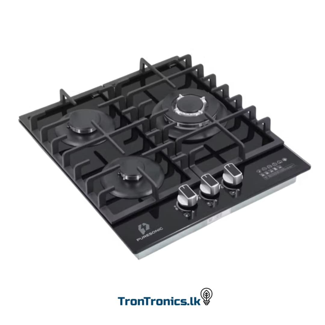 Premium 3 Burner Glass Top Cooker Hob with Flame Failure Device (FFD) Black