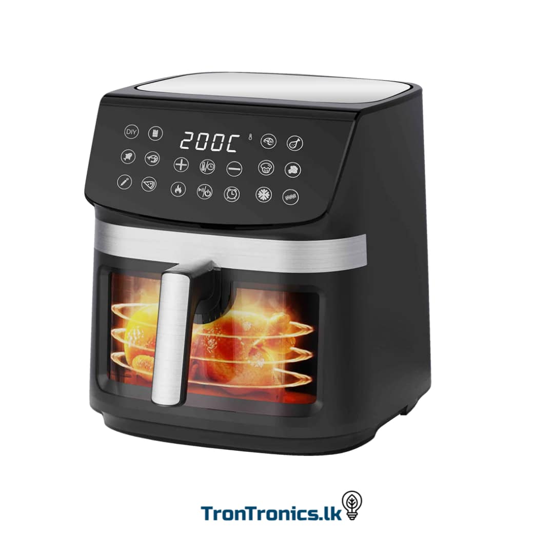 Premium Mitshu Digital 9.0L Air Fryer with 3D Visible Window (Shiny Black)
