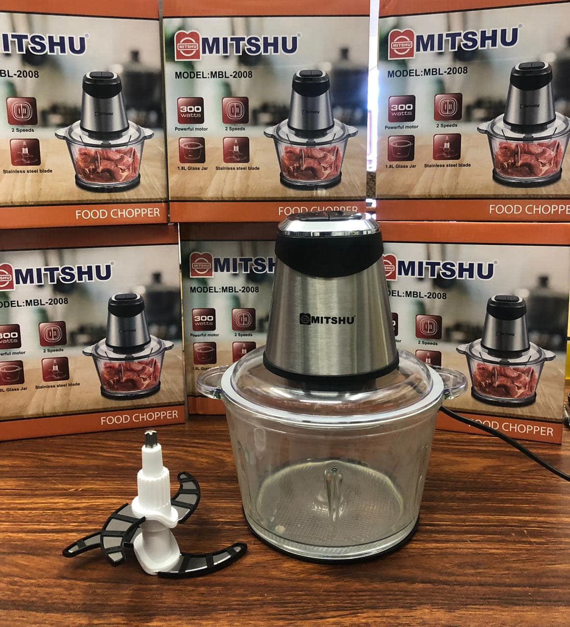 Mitshu Glass Bowl 2 liter Food Chopper/Processor