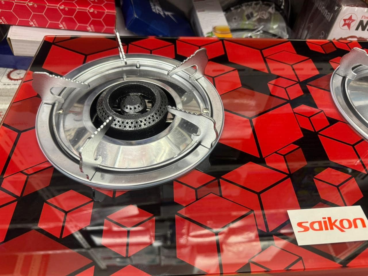 Premium Tempered Glass Top Double Gas Cooker (ONLY RED)