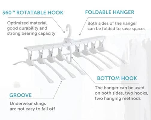 8-in-1 Multi-port Support Circle Clothes Hanger Saves Space Foldable ...