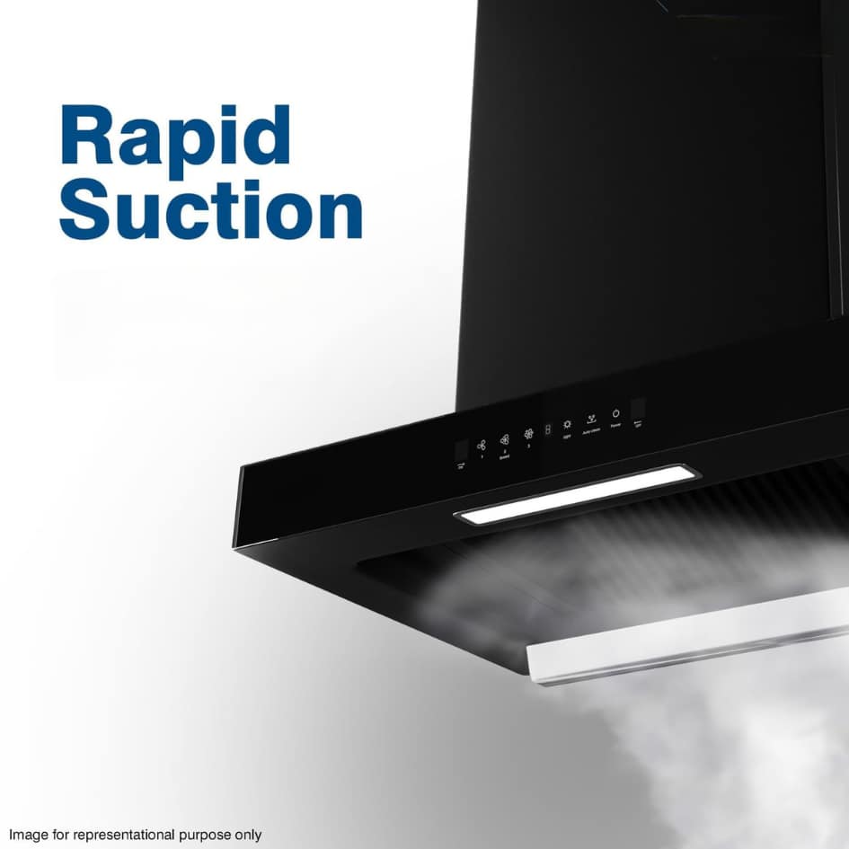 ‘T’ Shape Cooker Hood with Motion and Touch Control (Black) 60cm
