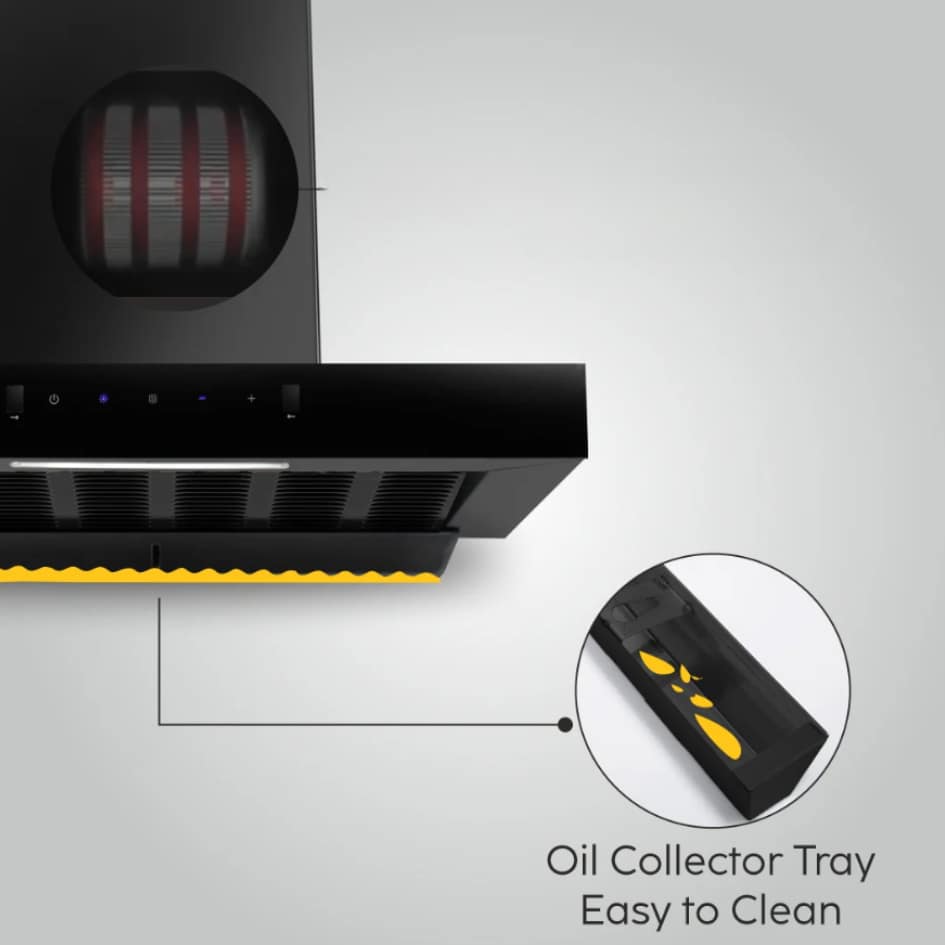 ‘T’ Shape Cooker Hood with Motion and Touch Control (Black) 60cm