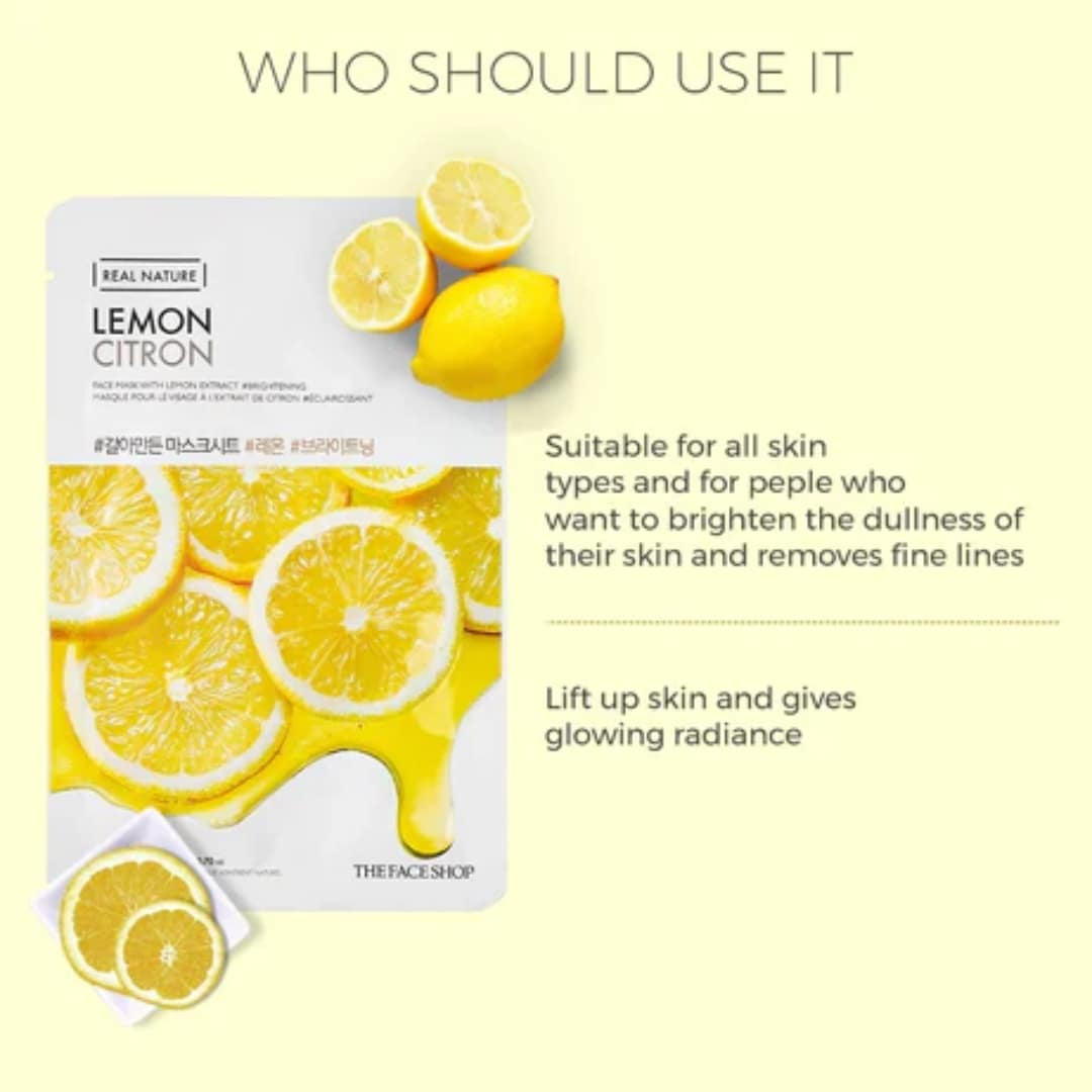 The Face Shop Real Nature Face Mask Lemon Citron 20g - LKR 900.00